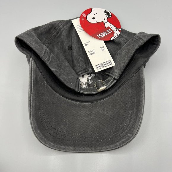Peanuts | Accessories | Snoopy Hat Men Black Golf Peanuts Washed Strap ...